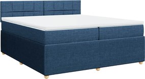 Box spring postel s matrací modrá 200x200 cm textil 3289869