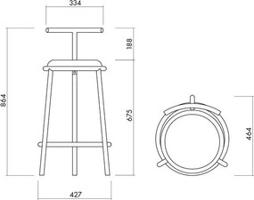 Béžová kovová barová židle (výška sedáku 68 cm) Hogo – noo.ma
