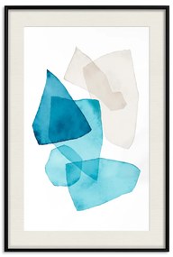 Plakát Jemná křehkost - jednoduchá abstrakce ve světlých a modrých tvarech