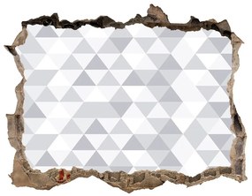 Wallmuralia Fotoobraz díra na stěnu Šedé trojúhelníky 95x64 cm