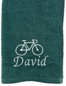 Ručník Cyklistické kolo s vlastním jménem nebo textem Barva: Černá, Velikost ručníku: 50x100cm