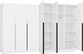 Šatní skříň Senso 3D 150 cm bílá/černá