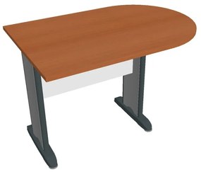 Stůl jednací oblouk 120 cm - Hobis Cross CP 1200 1 Dekor stolové desky: třešeň, Dekor lamino podnože: bílá, Barva nohou: černá
