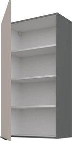 Kuchyňská linka ARIA ta | 300 + 180 cm | UNI dvířka | výška 251 cm | EXTRA VYSOKÁ | ANTIFINGER povrch | antracit/béžová