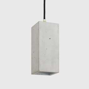 Závěsné kvádrové betonové svítidlo B2  Závěsné kvádrové betonové svítidlo B2 Dekor: Světlý beton, Kabel: Bílý, Vnitřní plocha: Stříbrná
