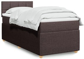 Box spring postel s matrací tmavě hnědá 90x200 cm textil