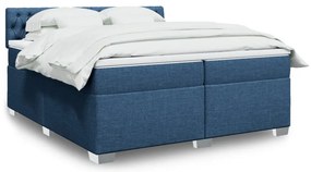 Box spring postel s matrací modrá 200x200 cm textil 3288308