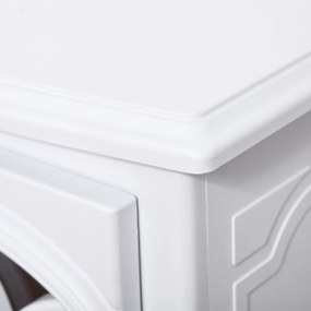 HOMCOM Volně stojící elektrický krb, plamenový efekt, 2 režimy vytápění 1000W/2000W, tvrzené sklo, bílá, 36,5x24x45,5 cm