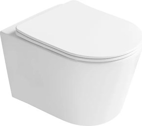 Mexen Rico 2.0 WC Miska Rimless Tornado se zpomalujícím zavíráním, duroplast, lesklá bílá - 3072L4000T