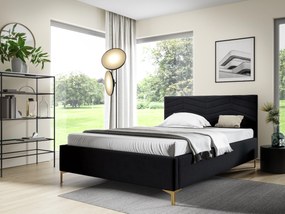 Eka Čalouněná postel ANNA+ 120x200 cm Barva látky Trinity: Černá (Trinity 2316), Úložný prostor: Bez úložného prostoru