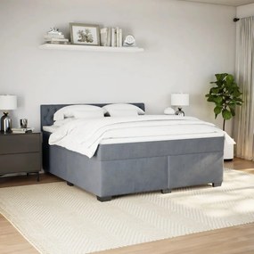 Box spring postel s matrací tmavě šedá 180x200 cm samet 3288685