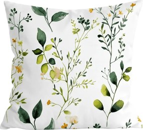 Sada povlečení z mikrovlákna FLORAMA bílé + povlak na polštář 45 x 45 cm ZDARMA