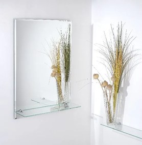 AMIRRO Fazetované zrcadlo do koupelny MILANO 50 x 70 cm s poličkou 712-390