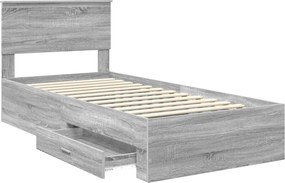 Rám postele s čelo Šedý Sonoma 90 x 190 cm Kompozitní dřevo 3410954