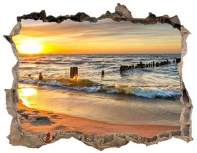 Wallmuralia Nálepka fototapeta 3D Západ slunce pláž 95x64 cm