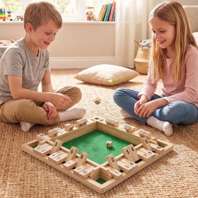 Costway Hra Shut The Box pro hráče 2-4 kostková hra s kostkami 2 a robustní hra