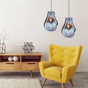 Toolight Rea, Skleněné závěsné stropní svítidlo APP327-1CP BLUE, OSW-00422