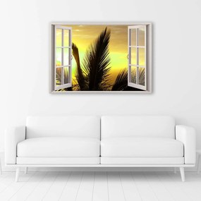 Gario Obraz na plátně Okno - palmy Rozměry: 60 x 40 cm