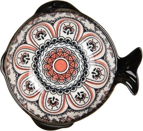 Keramická miska rybka s černým vzorem Mibbo - 15*14*5 cm / 200 ml