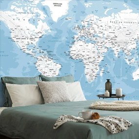 Samolepící tapeta stylová mapa světa - 150x100 cm