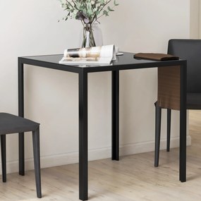 HOMCOM Jídelní stůl 75 x 75 cm, Čtvercový kuchyňský stůl pro 4 osoby, Jídelní stůl s tvrzeným sklem a kovovými nohami, Moderní stůl do kuchyně, jídel…