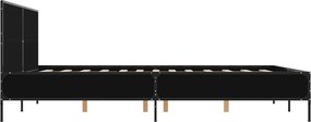 Rám postele černý 150 x 200 cm kompozitní dřevo a kov 3280002