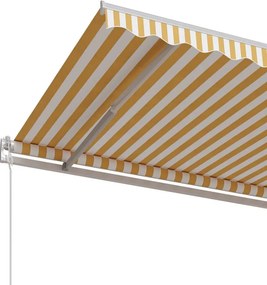 Automatická zatahovací markýza 400 x 350 cm žlutobílá 3068988