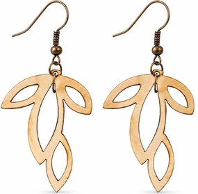 AMADEA Dřevěné náušnice přírodní, 3x2,5 cm