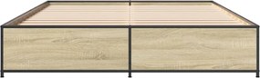 Rám postele dub sonoma 120 x 190 cm kompozitní dřevo a kov 3279863