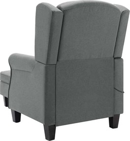Masážní křeslo s podnožkou světle šedé textil 320161