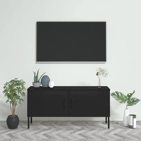 TV skříňka černá 105 x 35 x 50 cm ocel