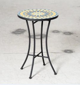 Zahradní odkládací stolek Outsunny s keramickou mozaikovou deskou, 35,5x53,5cm, Vícebarevný | Aosom