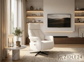 Elektrické polohovací TV křeslo VALIMO - krémová látka