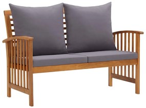 Zahradní lavice s poduškami 119 cm masivní akáciové dřevo 310261