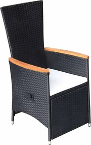 5dílný zahradní jídelní set černý 3068760