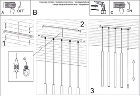 Sollux Lighting Závěsné svítidlo PASTELO 5L dřevo