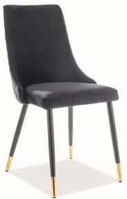 Casarredo Jídelní čalouněná židle NOPI velvet černá/černá/zlatá