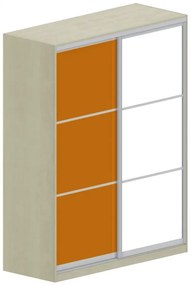 Artspect 351655PM-D - Šatní skříň s posuvnými dveřmi a zrcadlem 160x62x205cm - Chilli red