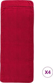 Plážové osušky 4 ks vínové 60 x 135 cm textil 400 GSM 3157056