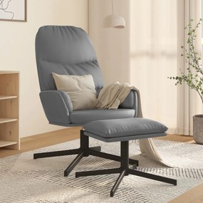 Relaxační křeslo se stoličkou šedé umělá kůže,  3097411 HangarStore.cz