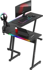 Huzaro Hero 6.0 RGB černá / Rohový herní stůl / 112 x 147 cm / pravá i