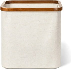 Krémový látkový úložný box 30x30x30 cm Bamboo/Linen Cube – Bigso