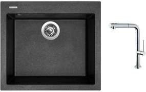 Set Sinks CUBE 560 Metalblack + baterie Sinks SLIM S2 kartáčovaná
