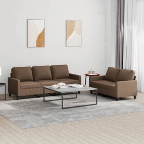 2dílná sedací souprava s poduškami hnědá textil 3201463
