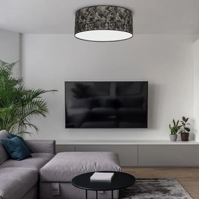 Stropní svítidlo Satino Round, 1x černé/zlaté textilní stínítko, (bílé plexisklo), (fi 40 cm)