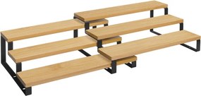 Set dvou kuchyňských bambusových polic AUK-E1016 NAT (2 ks)