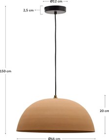 Oranžové kovové závěsné svítidlo ø 46 cm Nibla – Kave Home