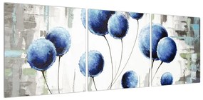 Abstraktní obraz - modré balónky (120x40 cm)