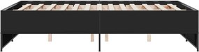 Rám postele černý 140 x 190 cm kompozitní dřevo a kov 3279897