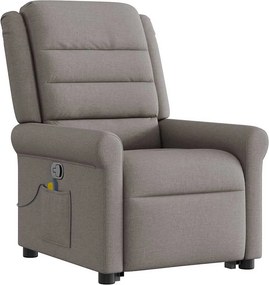 Zvedací masážní polohovací křeslo taupe textil 3303331